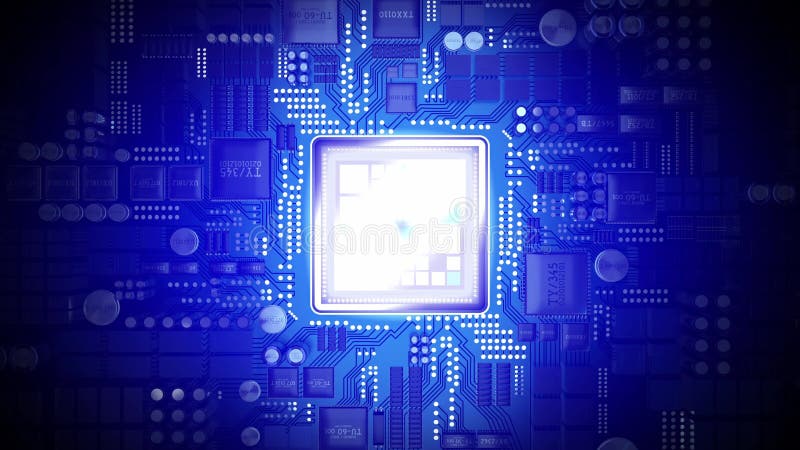 Computer Processor and Light Rays Stock Video - Video of motherboard ...