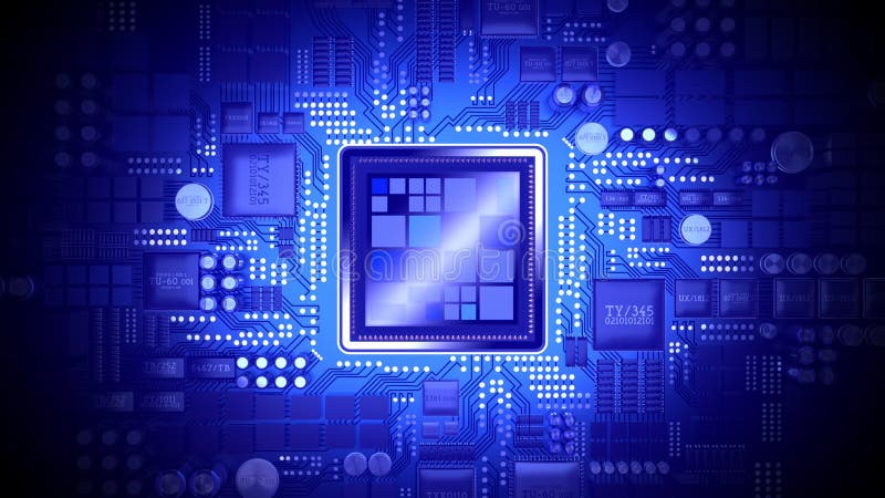 Computer Processor And Light Rays 3d Animation Stock Footage Video