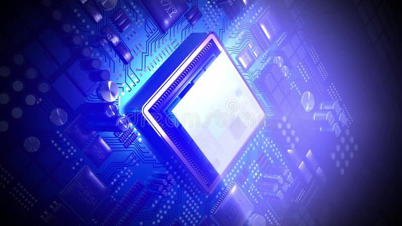 Computer Processor and Light Rays Stock Footage - Video of motherboard ...