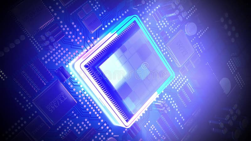 Computer Processor and Light Rays Stock Video - Video of light ...