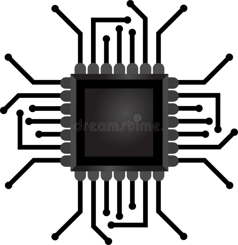 Computer Processor, Microchip. Vector Illustration Stock Vector ...