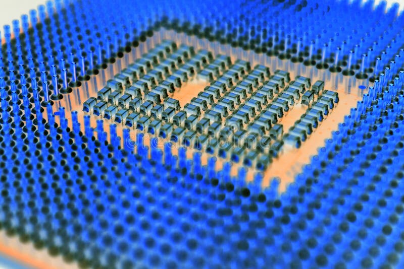 Processor Microprocessor of a Computer or Laptop Lies on a Dark Matte ...