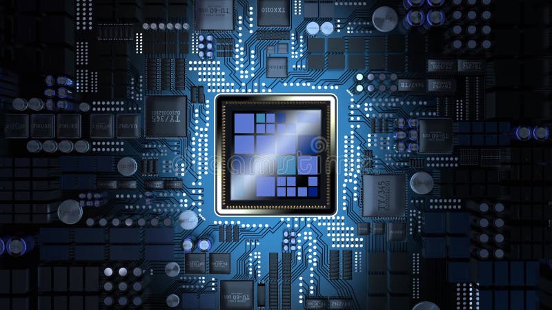 Computer Processor and Motherboard Stock Footage - Video of render ...