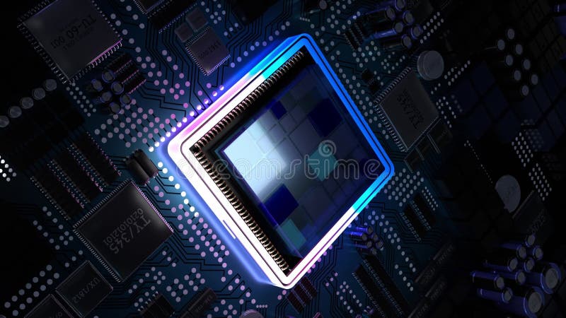 Computer Processor and Motherboard Stock Footage - Video of technology ...