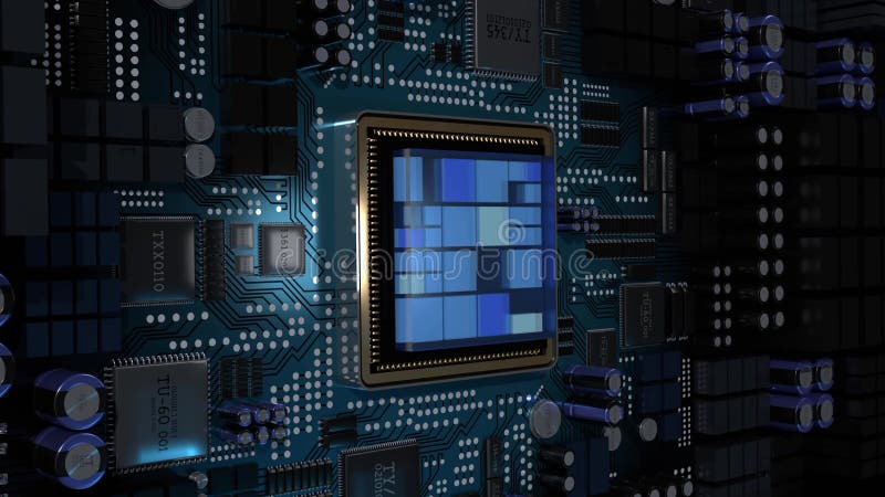 Computer Processor and Motherboard Stock Video - Video of circuit ...