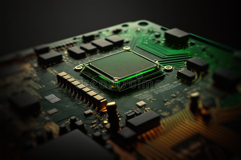 Computer Processor on Motherboard. Illustration Generative AI Stock ...