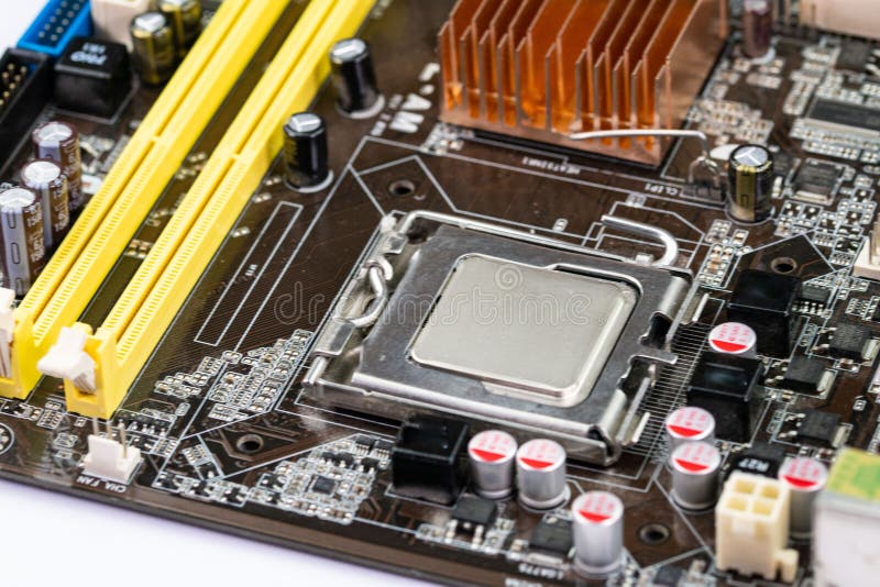 Processor of a Computer on a Motherboard Stock Image - Image of ...