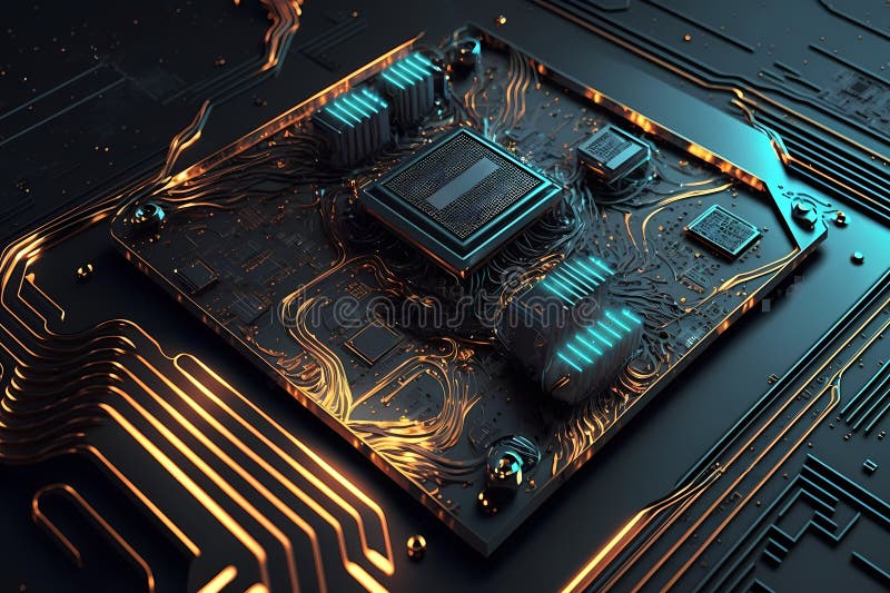 Computer Processor Motherboard System Graphic Stock Photo - Image of ...
