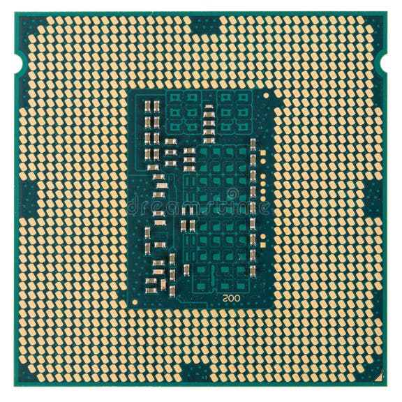 Computer Processor, Multicore CPU, Central Processing Unit Microchip, Isolated on White ...