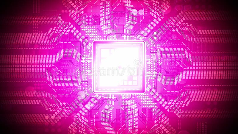 Computer Processor in Pink Color Palette Stock Video - Video of view ...