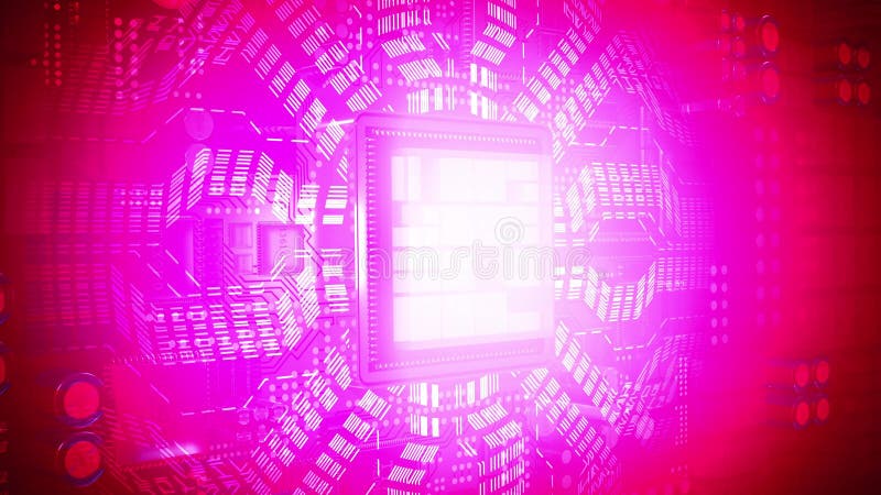 Computer Processor in Pink Color Palette Stock Footage - Video of ...