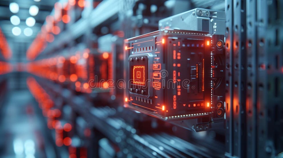 Computer Processor in a Server Room Stock Photo - Image of computing ...