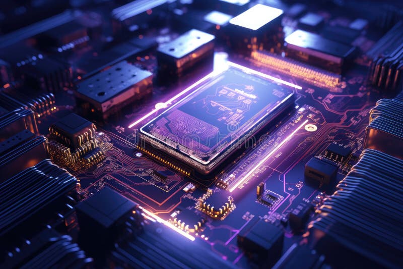 A Computer Processor is Shown in this Image, 3D Rendering of a ...