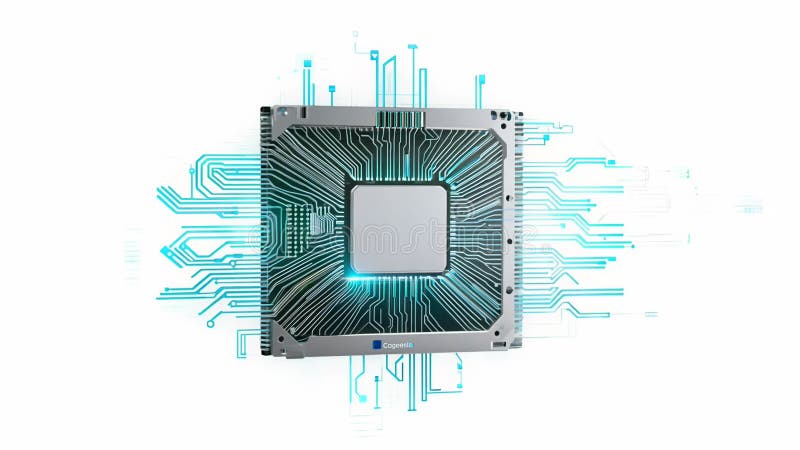 A Computer Processor is Shown with Its Internal Components Visible ...