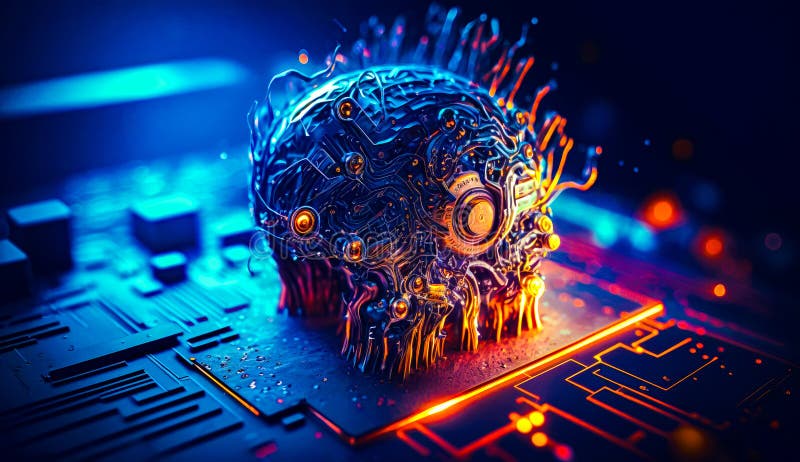 Computer Processor with Skull on Top of it. Generative AI Stock ...