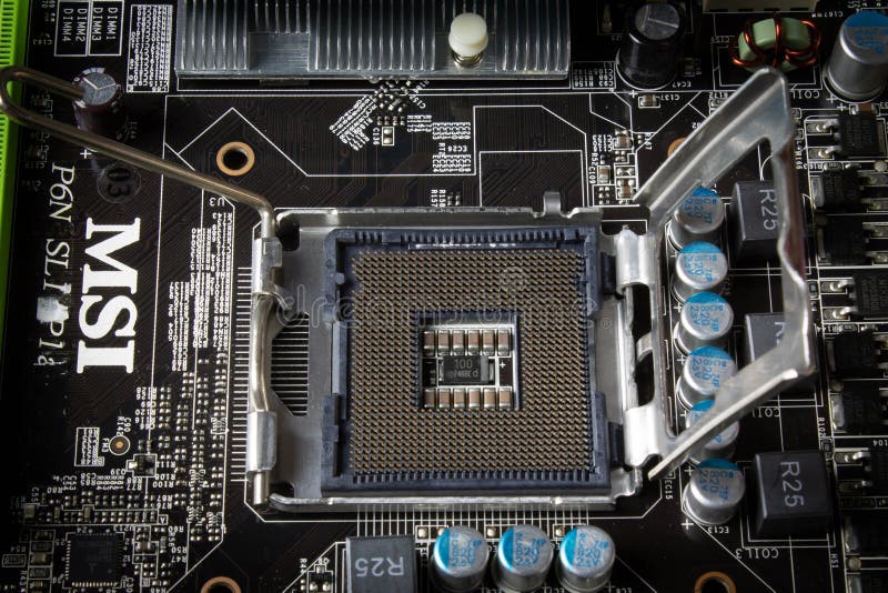 Computer Processor Installed on Motherboard Editorial Image - Image of ...