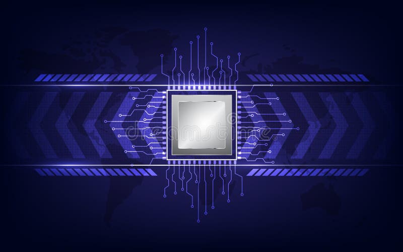 Computer Processor Technology Vector Stock Vector - Illustration of ...