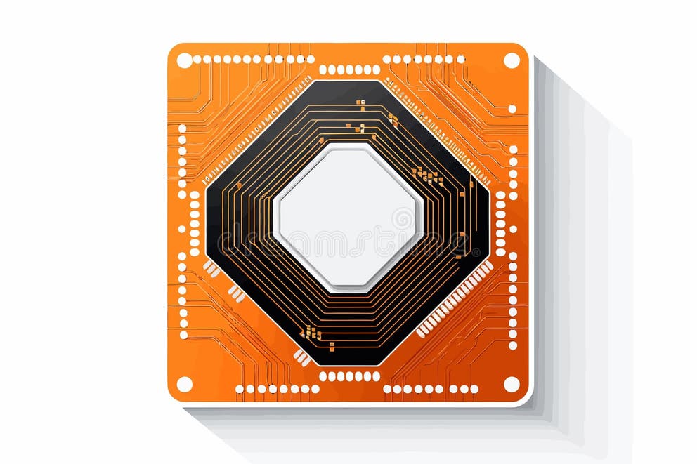 Computer Processor Vector Flat Minimalistic Isolated Vector Style ...