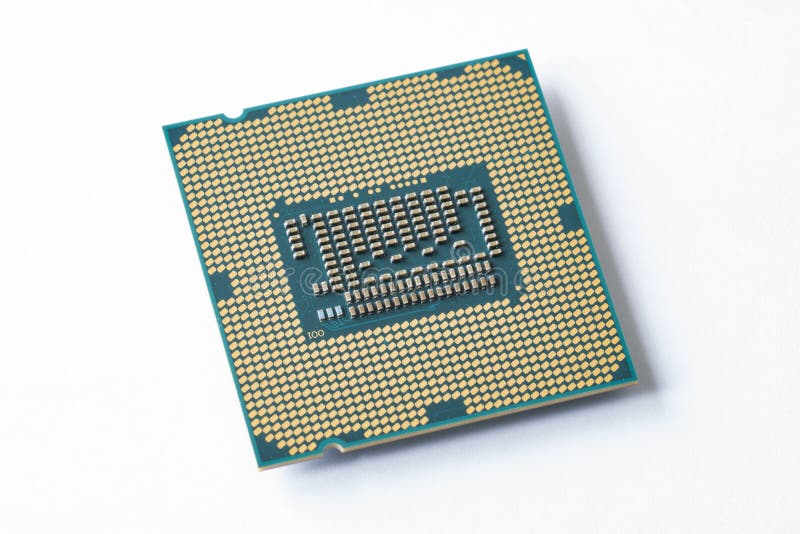 Computer Processor on White Background. the View from the Top. Close Up ... Computer Processor on White Background. the View from the Top. Close Up ...