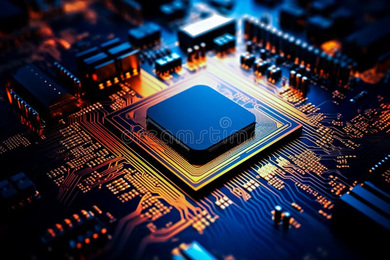 Computer Processors CPU Concept. Motherboard Digital Chip Stock ...