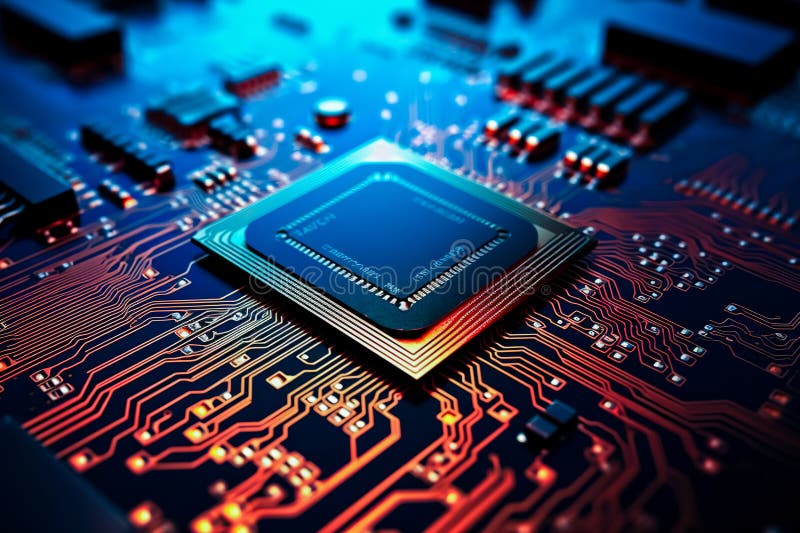 Computer Processors CPU Concept. Motherboard Digital Chip Stock ...