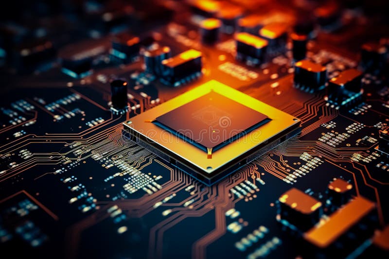 Computer Processors CPU Concept. Motherboard Digital Chip Stock ...