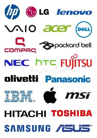 Computer producers logos editorial stock image. Illustration of acer ...