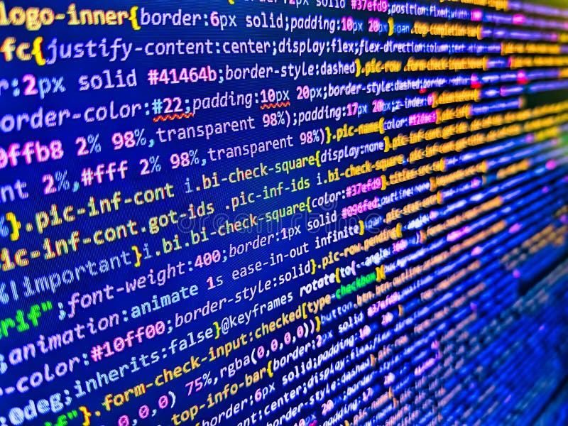 Website Design Computer Programming Source Code Front End Applications In The Color Concept