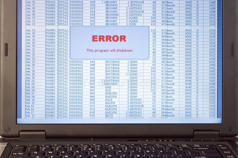 Computer program error stock image. Image of learn, screen - 13352459