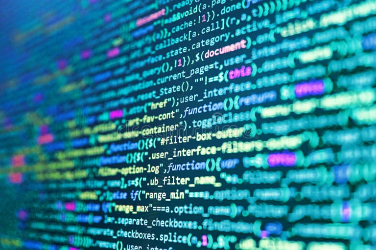 Computer Program Preview. Futuristic Source Code Digital Data Telemetry Motion Graphic Display ...