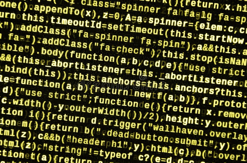 Computer Program Preview. Programming Code Typing Stock Photo - Image ...