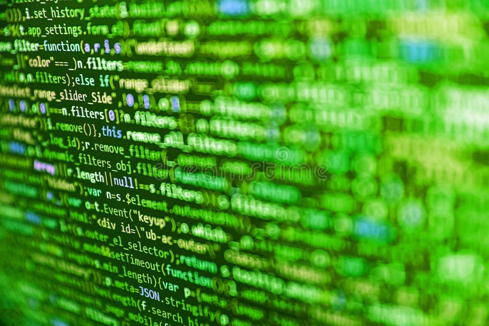 Computer Program Preview. Script on Computer with Source Code. Software Background Technology ...