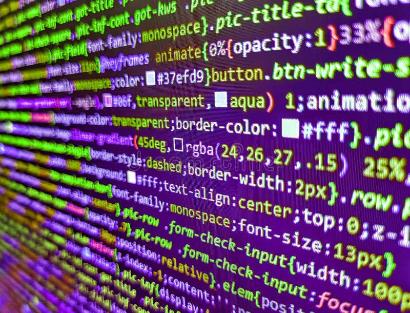 Computer Program Website Development Abstract Program Code On Computer Screen Stock Image 8407