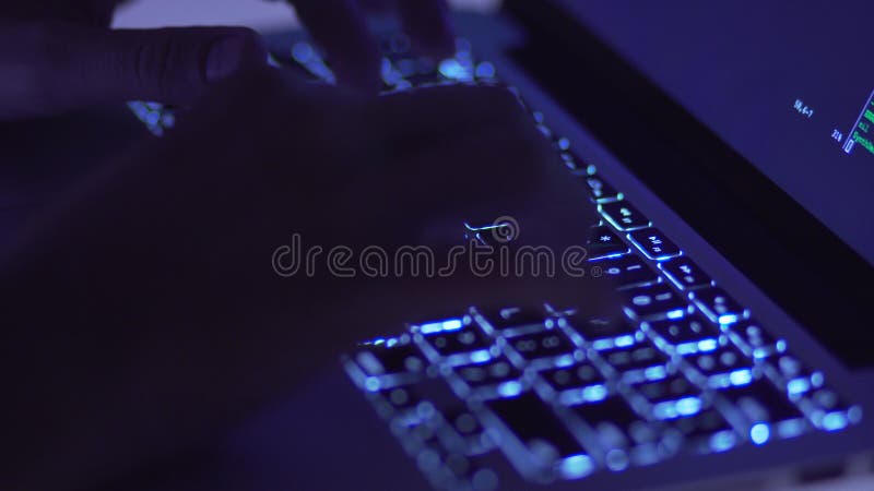 Computer Programmer Uses Capable Laptop Computer To Develop Programming ...