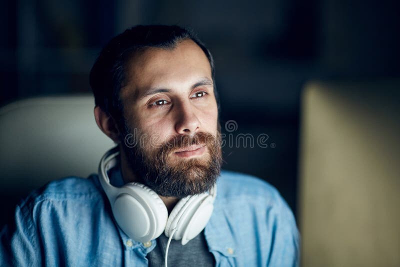 Computer Programmer Examining Code Stock Photo - Image of people ...