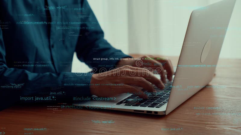 Computer Programmer Uses Capable Laptop Computer To Develop Programming ... Computer Programmer Uses Capable Laptop Computer To Develop Programming ...