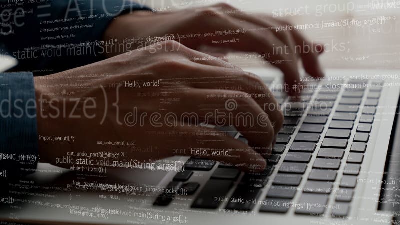 Computer Programmer Uses Capable Laptop Computer To Develop Programming Code Stock Image - Image ...