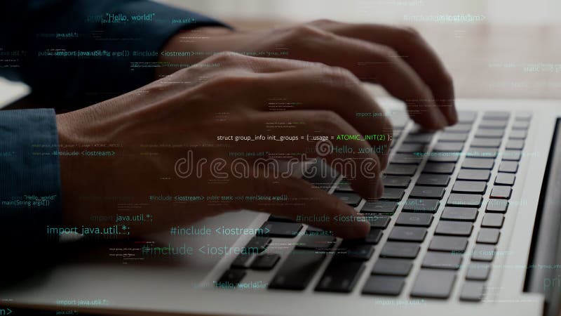 Computer Programmer Uses Capable Laptop Computer To Develop Programming Code Stock Video - Video ...