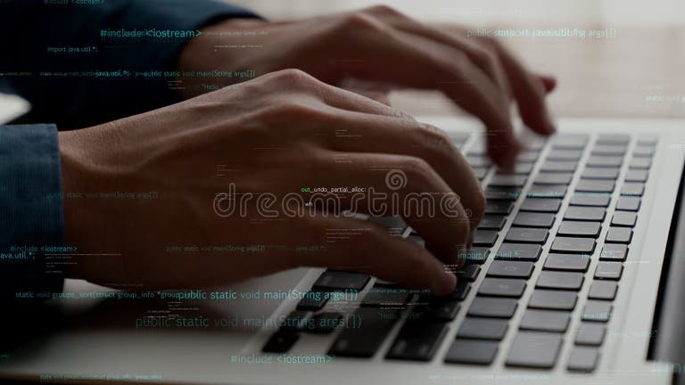 Computer Programmer Uses Capable Laptop Computer To Develop Programming Code Stock Photo - Image ...