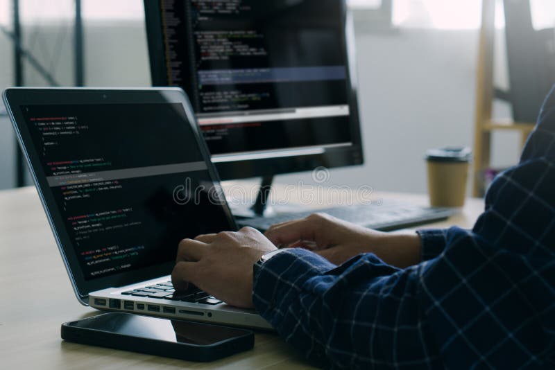Computer Programmer Working On New Software Programcoder Recruited For Solve All The Script