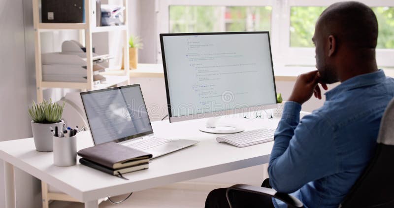 Computer Programmer Writing Program Code on Computer Stock Image ... Computer Programmer Writing Program Code on Computer Stock Image ...