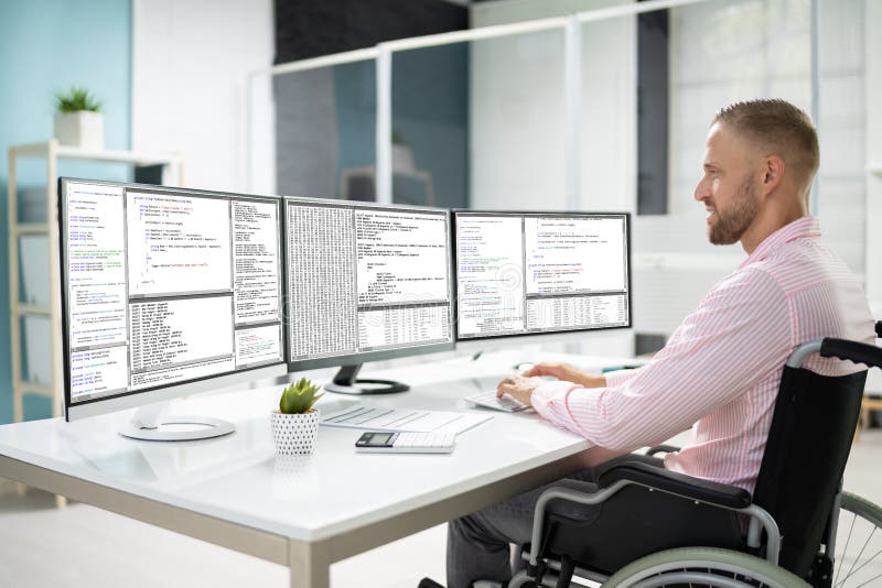 Computer Programmer Writing Program Code On Computer Stock Image Image Of Writing Coding