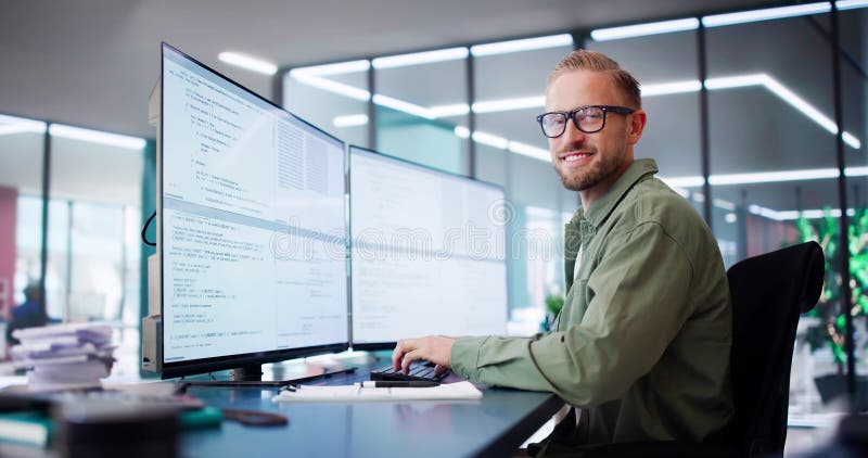 Computer Programmer Sleeping in the Office Stock Image - Image of ...