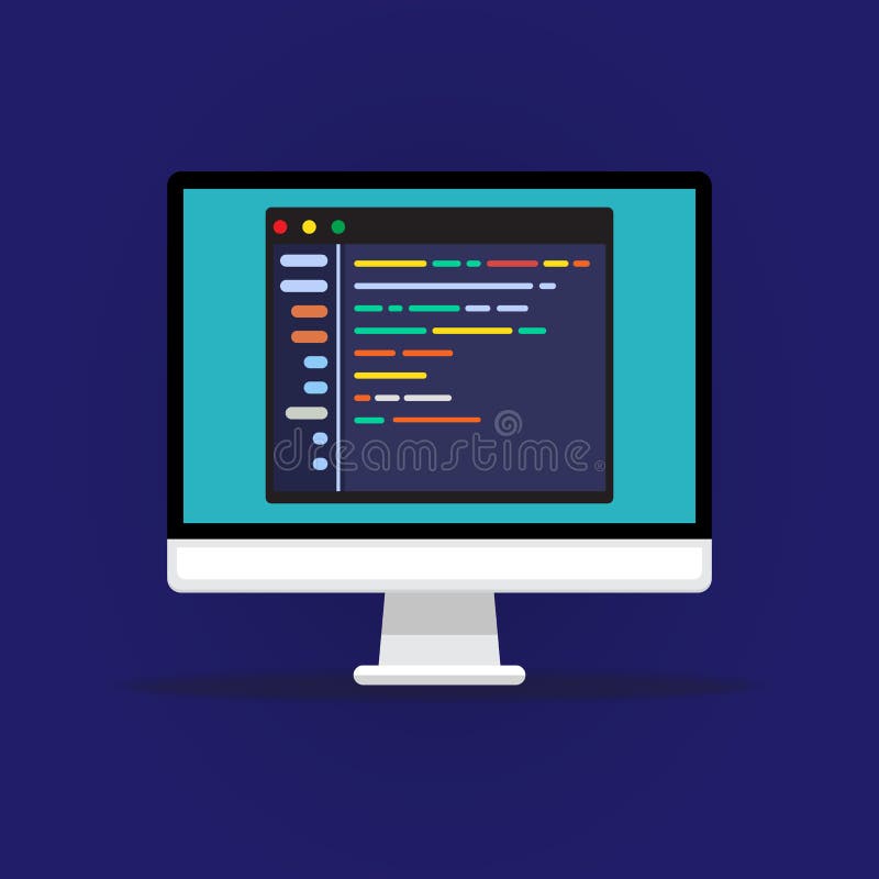 Computer Programming Application Programming Interface Api Laptop Or Coding Php Stock Vector