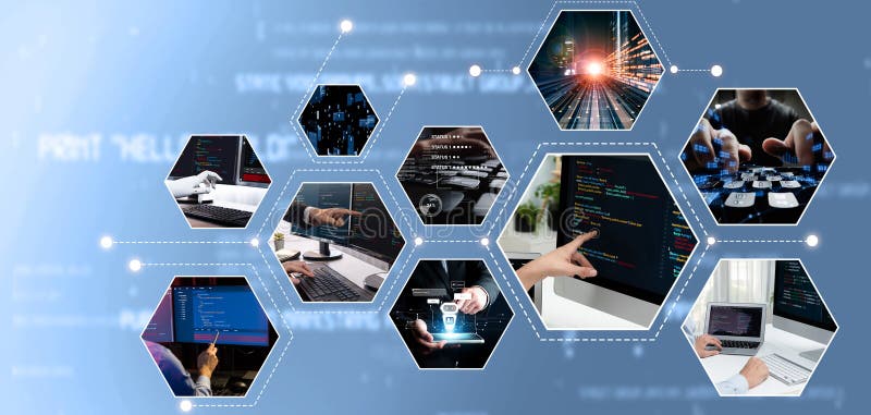 Computer Programming, Coding and AI Artificial Intelligence NLP Data Development Stock Photo ...