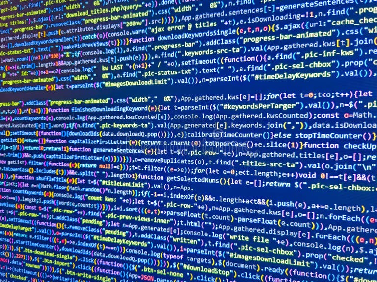 Computer Programming Coding Screen Source Script of Developer Software ...