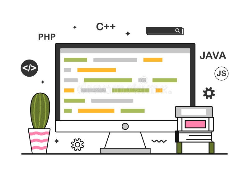 Computer Programming Concept Stock Vector - Illustration of system ...