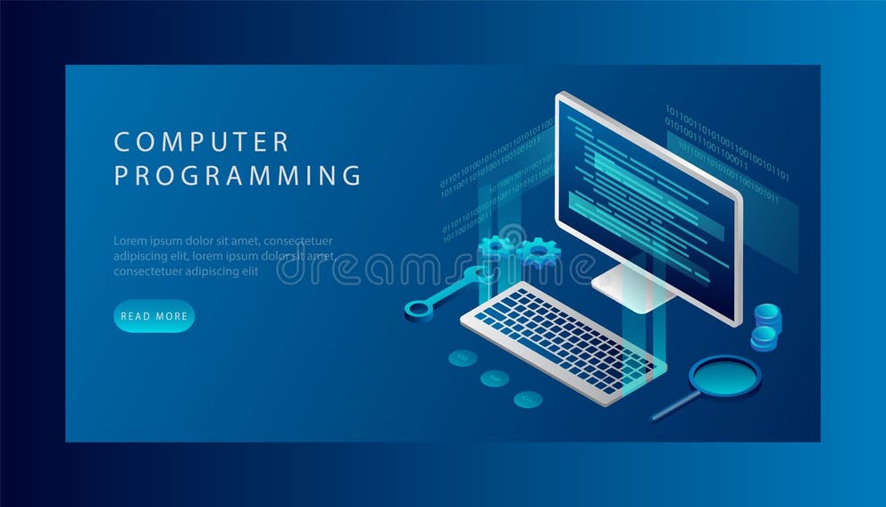 Computer Programming Concept. Software Development and Programming, Program Code on Laptop ...