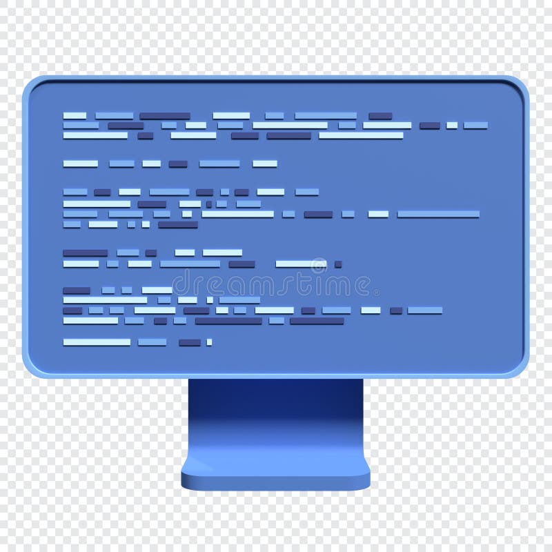 3d Render Coding Icon Coding Screen 3d Rendering Programming With Syntax Code Stock Image