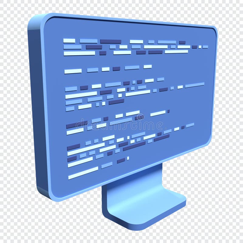3d Render Coding Icon Coding Screen 3d Rendering Programming With Syntax Code Stock Image